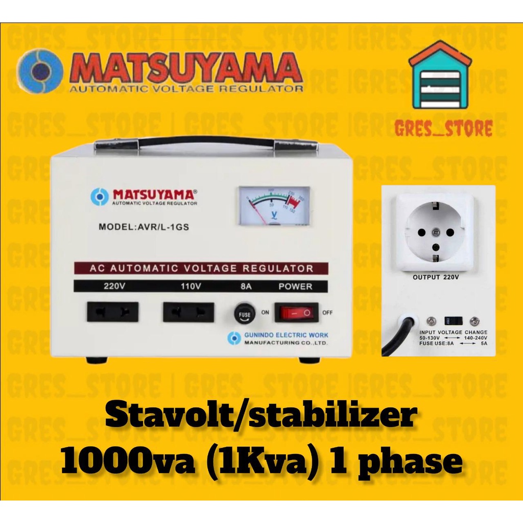 Jual Stabilizer Stavolt 1000VA STAVOL Matsuyama 1000va Voltage 1 GS 1PH ...