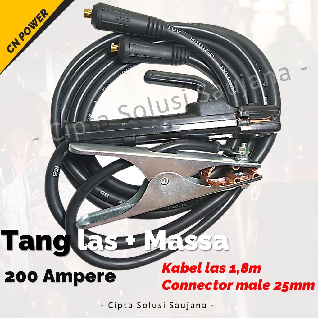 Jual PAKET STANG LAS TANG MASA ARDE MASSA 200 AMPERE SET KABEL LAS 16 - 25 MM + KONEKTOR KABEL ...
