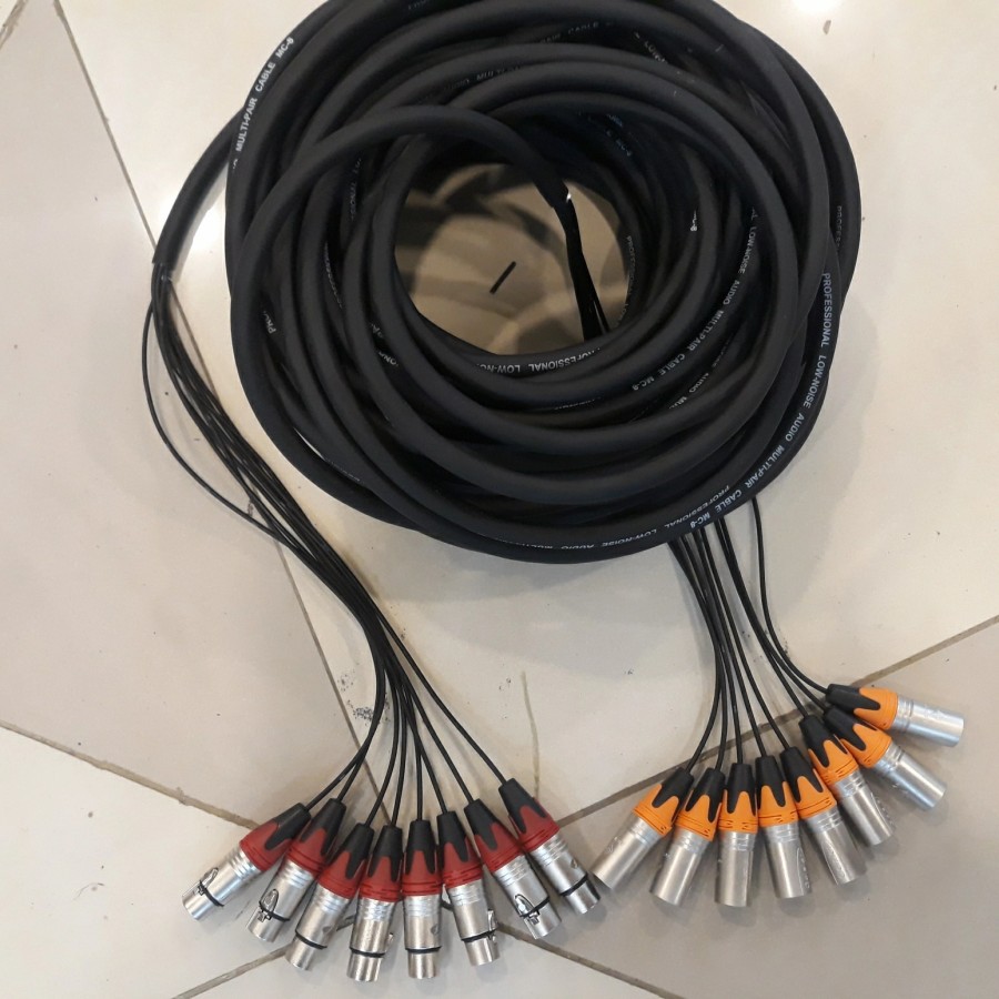 Jual Snake Kabel isi 8 Komplit + Konektor Jack XLR Male-Female 30 Meter ...