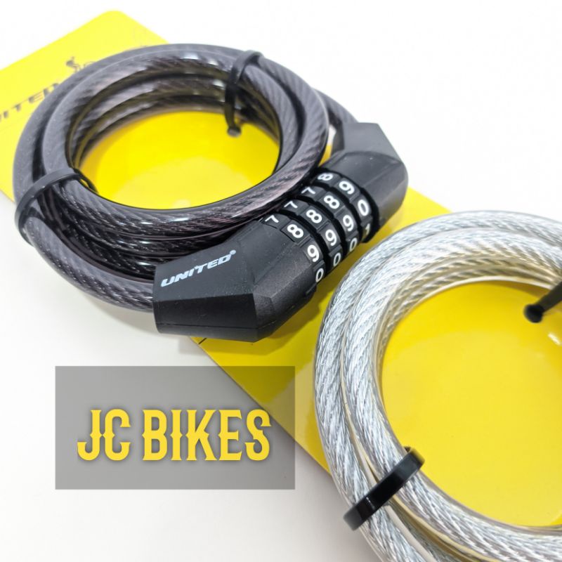 Jual Kunci Spiral Gembok Rantai Sepeda Tebal by United 4 Kode Premium ...