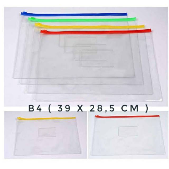Jual MAP PLASTIK ZIPPER B4 POLOS BENING MAP PLASTIK KLIP B4 BESAR ...