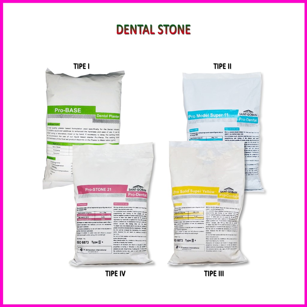 Jual DENTAL GIPS STONE MOLDANO PROBASE BAHAN CETAK GIGI MERAH KUNING ...