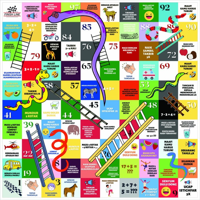 Jual Game-Board- Ular Tangga Jumbo Raksasa - Edukasi Islam, Dadu Karton ...