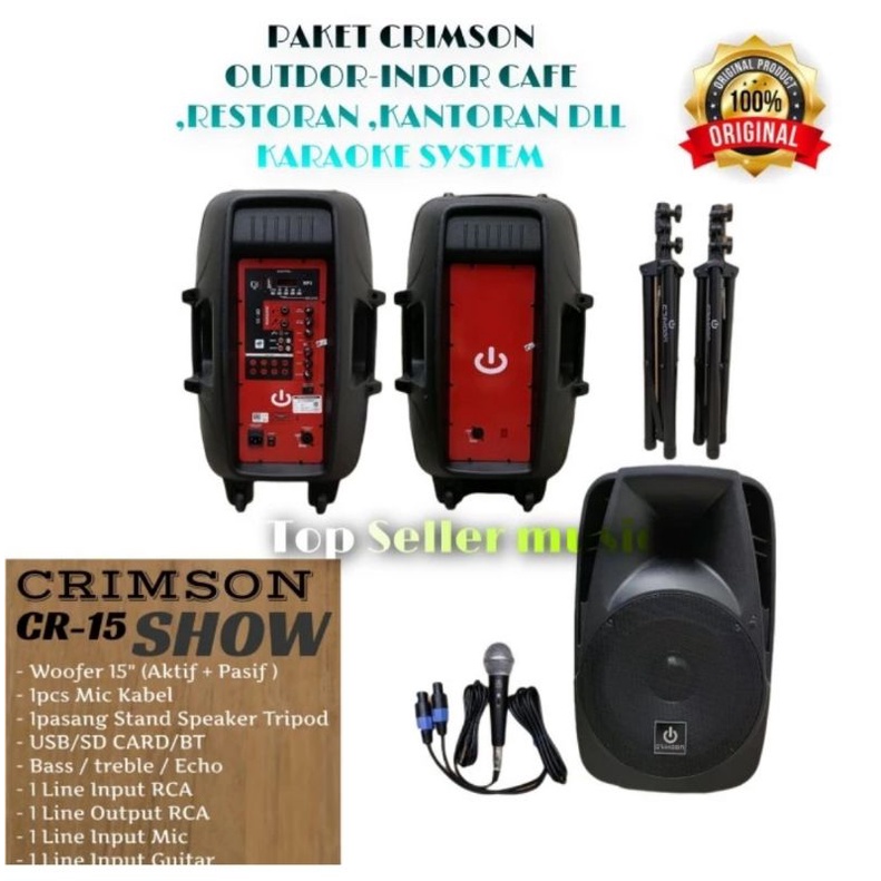 Jual SPEAKER PAKET CRIMSON CR-15 SHOW ORIGINAL 15INCH AKTIF-PASIF SPEAKER | Shopee Indonesia
