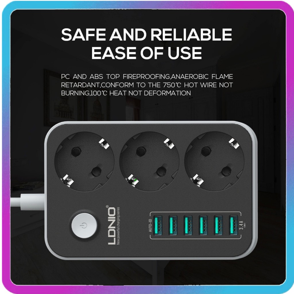 Jual LDNIO SE3631 stop kontak anti static power socket 3,4A auto USB port | Shopee Indonesia
