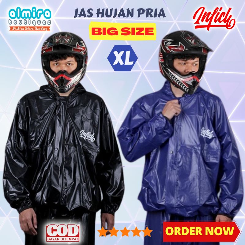 Jual Jas Hujan Pria Jumbo Dewasa Setelan Mantel Ujan Keren Baju Celana ...