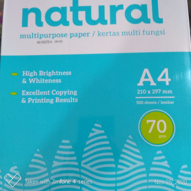 Jual Kertas Hvs Natura/Gold/Bmol A4 70gr | Shopee Indonesia