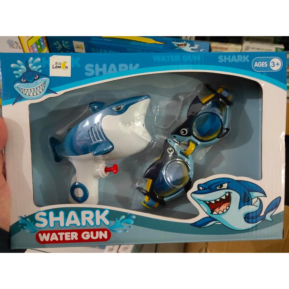 Jual Mainan Pistol Air Shark Water Gun With Google Kacamata Renang Anak ...