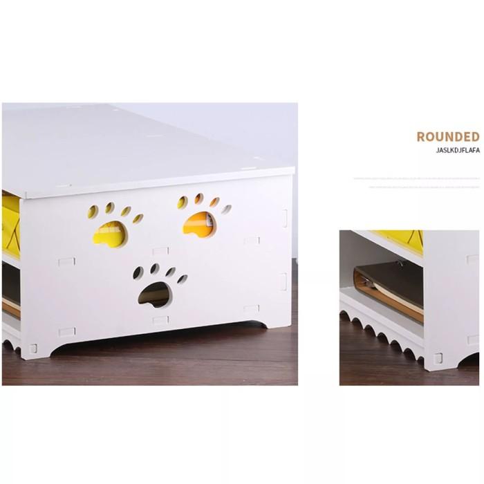 Jual Meja Printer Mini Desktop Dengan Rak 2 tingkat DIY Putih V004 ...