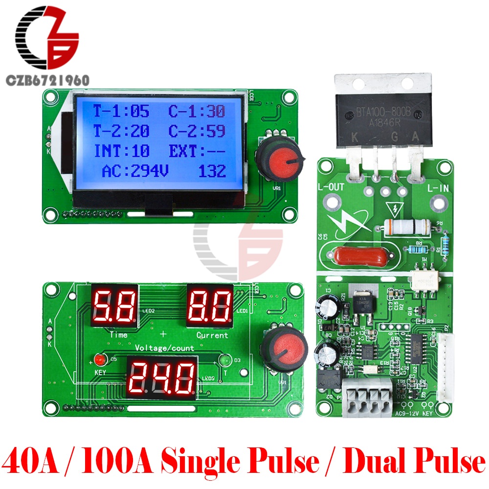 Jual PREORDER 40A 100A Single Double Pulse Digital Spot Welder ...