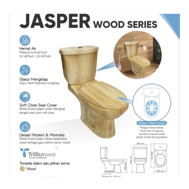Jual Closet duduk Jasper Wood TrilliunWare | Shopee Indonesia