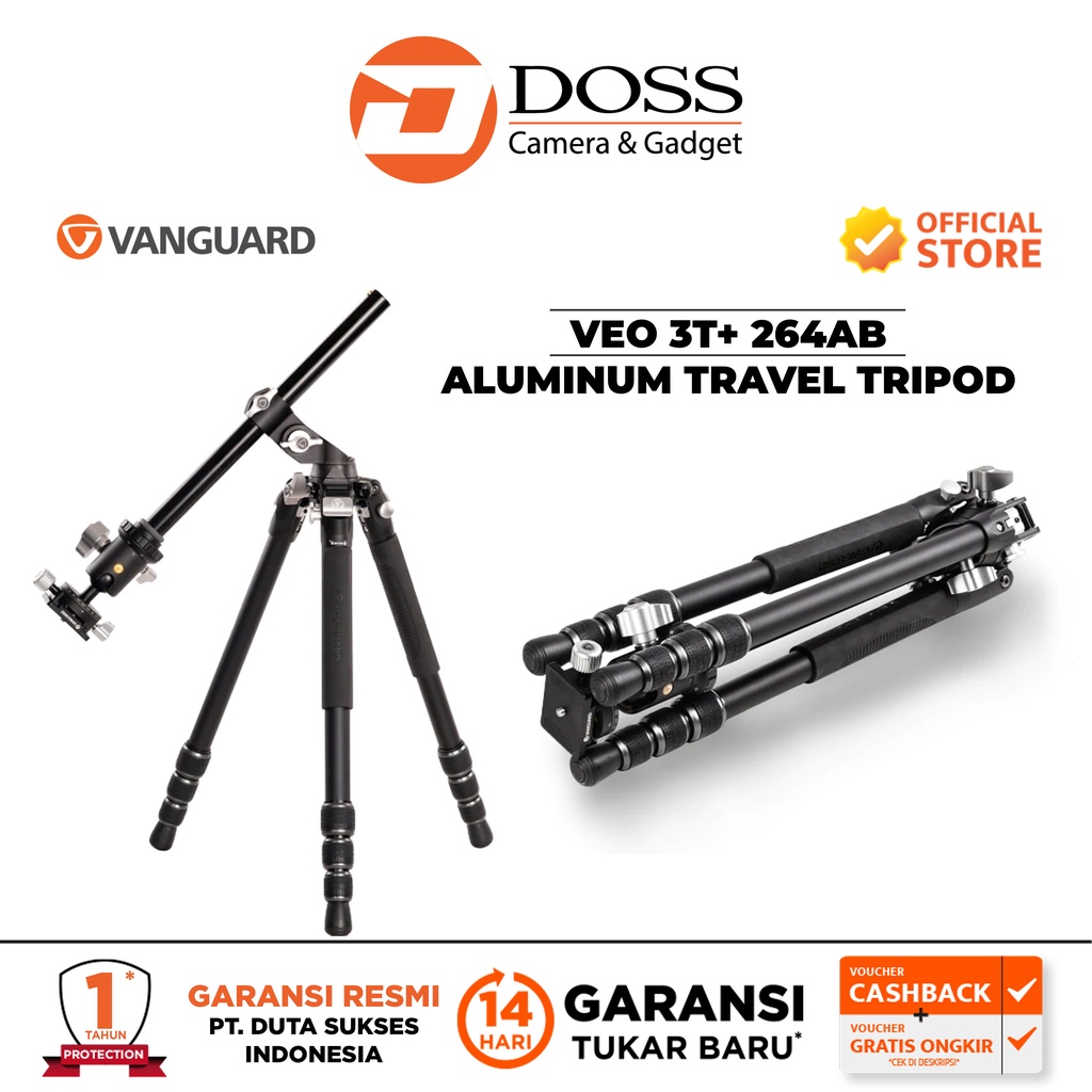 Jual Vanguard VEO 3T+ 264AB Multi Purpose Aluminium Tripod | Shopee ...