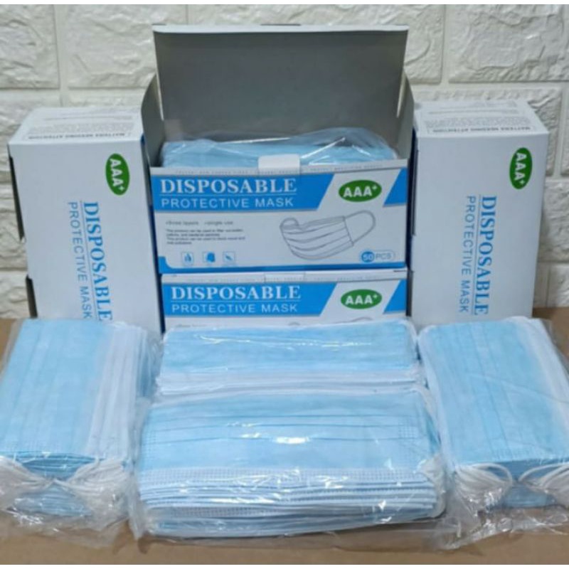 Jual Masker 3 Ply Isi 50 pcs Earloop/Headloop Medical Grade (Biru ...