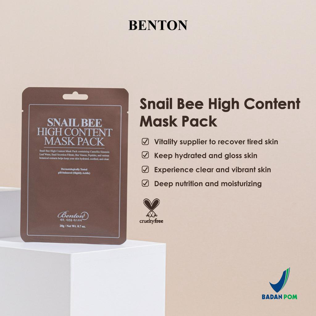 Jual BENTON Snail Bee High Content Mask Pack 1ea | Shopee Indonesia