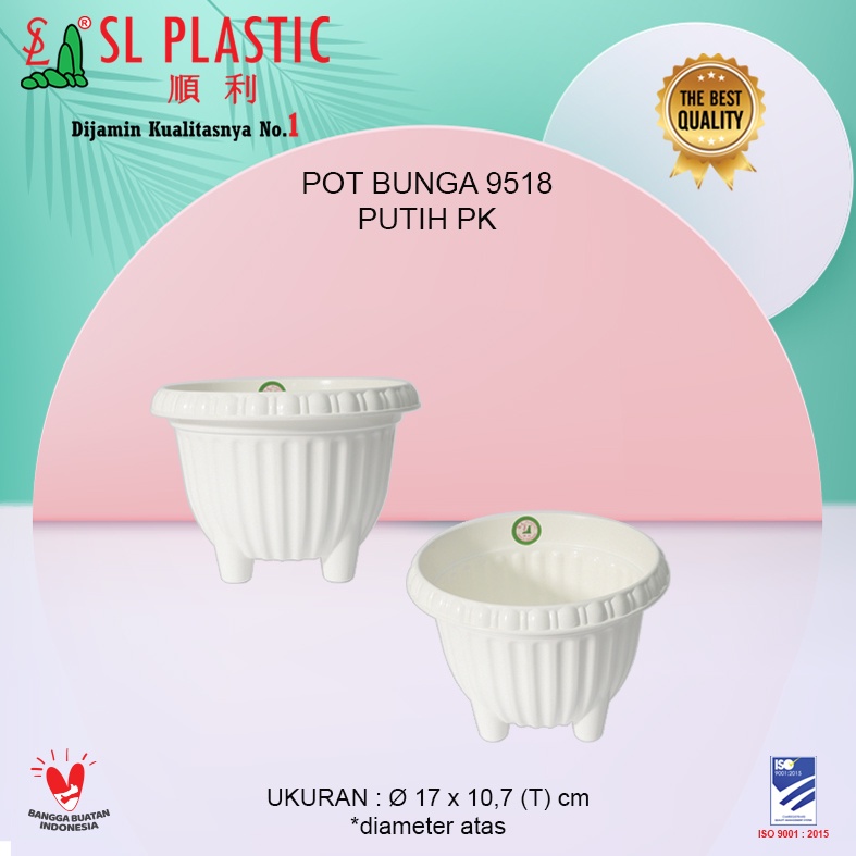 Jual Pot Bunga / Tanaman Warna Putih PK 9518 SL Plastic | Shopee Indonesia