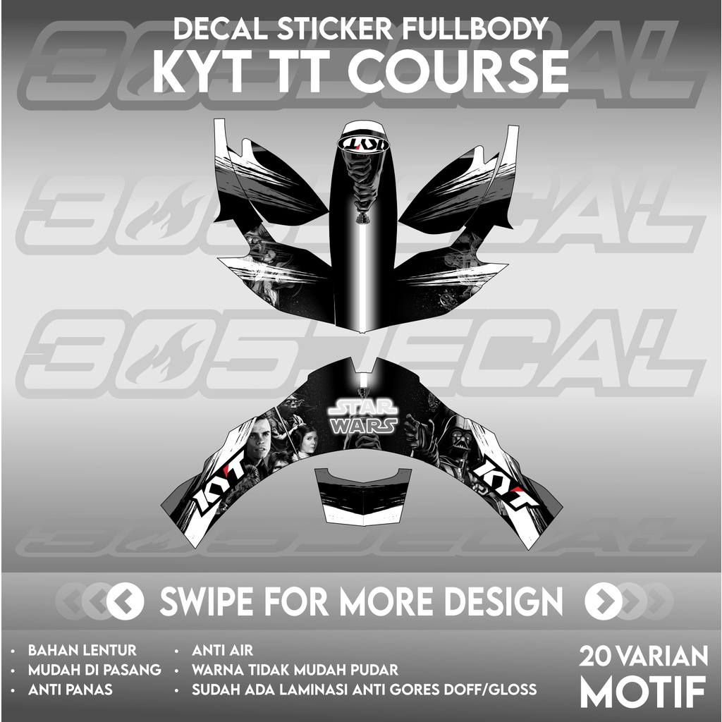 Jual Sticker decal helm KYT TT Course TTC motif starwars v1 | decal ...