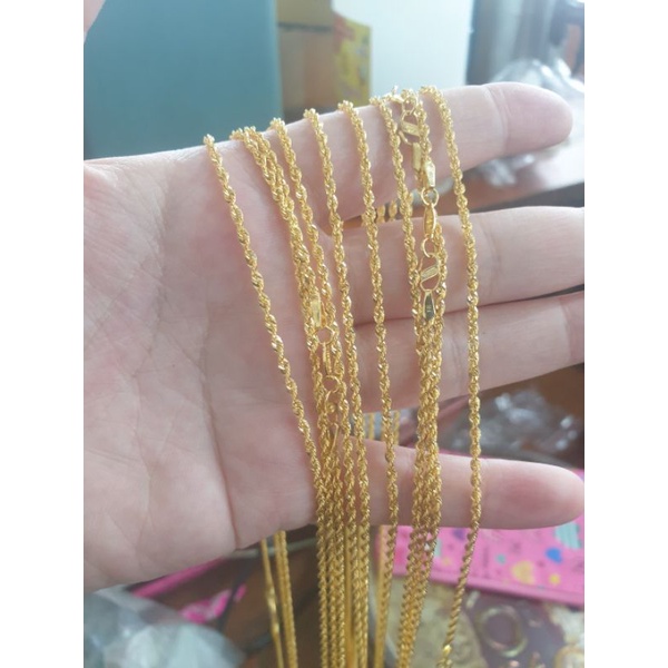 Jual Kalung rantai tambang emas asli polos mas kuning kadar 700 70% 16K ...