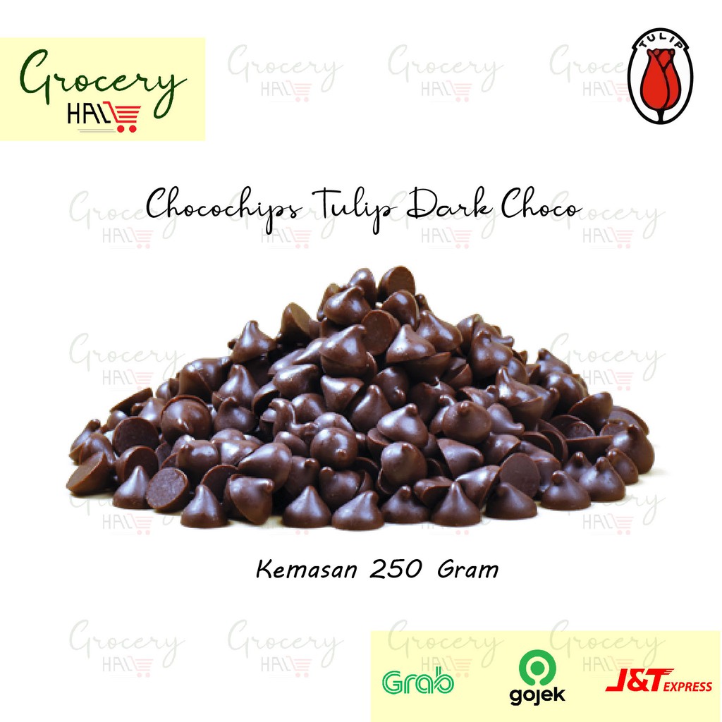 Jual TULIP CHOCO CHIPS KEMASAN 250GR ( CHOCOCHIPS DARK CHOCOLATE ...