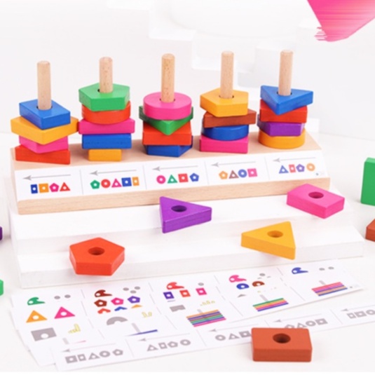 Jual Mainan Edukasi SHAPE & COLOR SORTING PUZZLE / BLOCK MATCHING ...