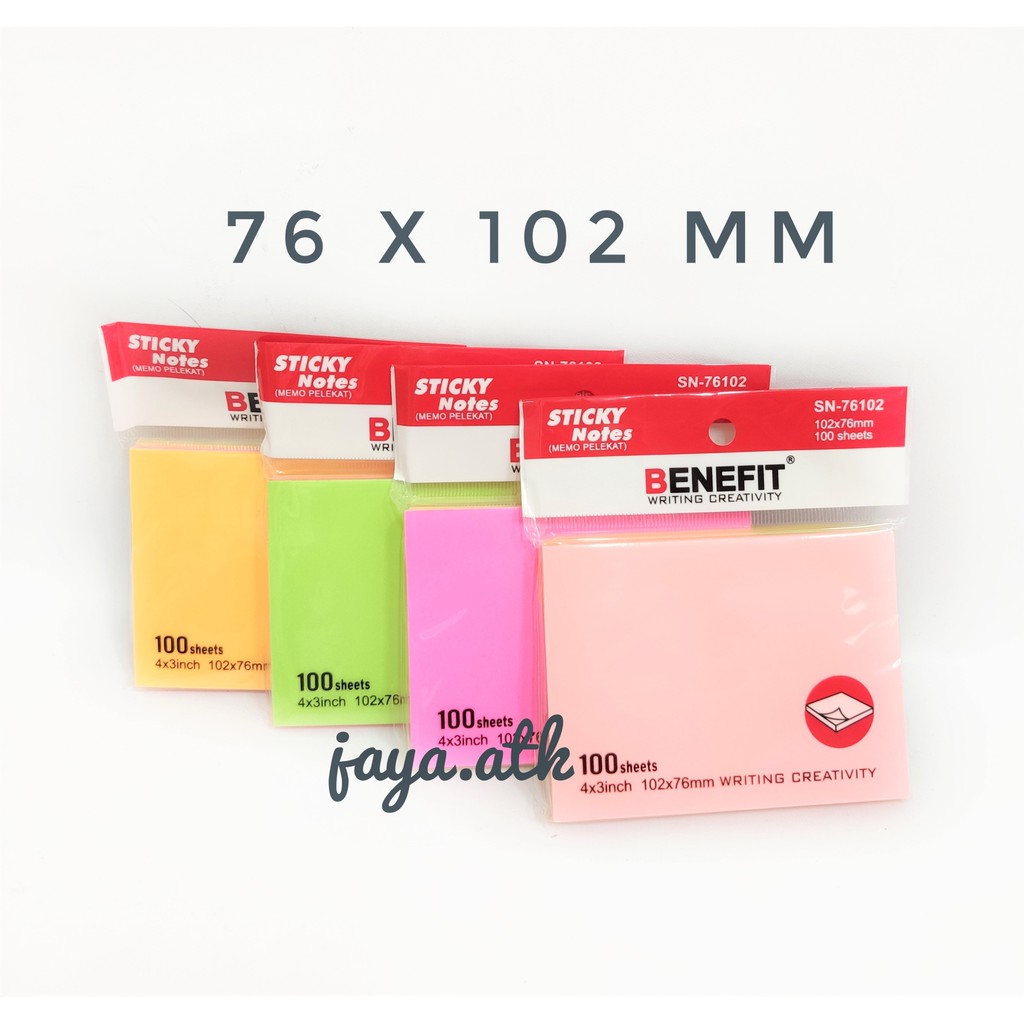 Jual STICKY NOTES MEMO TEMPEL WARNA WARNI STICK NOTES WARNA STICKY ...