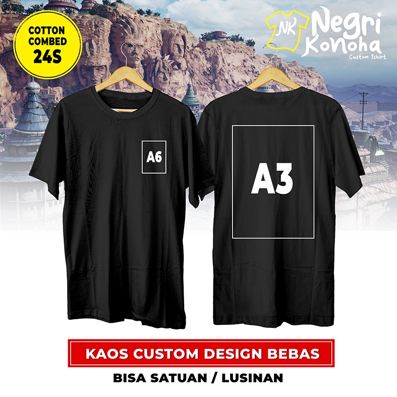 Jual BAJU KAOS SABLON CUSTOM SATUAN MAUPUN LUSINAN - DESIGN BEBAS - A3 ...