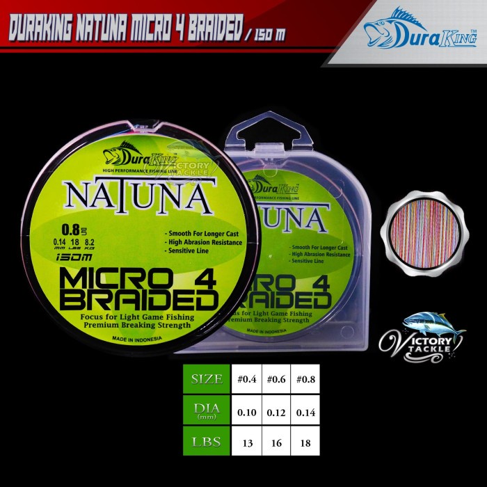 Jual [[COD]] PE DURAKING NATUNA MICRO 4 BRAIDED 300 Meter - 0.6 - 16 ...