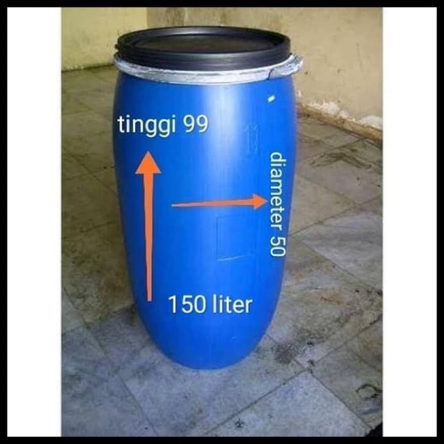 Jual Drum Plastik air / Tong Sampah 150 Liter Bekas / Tong Biru ...