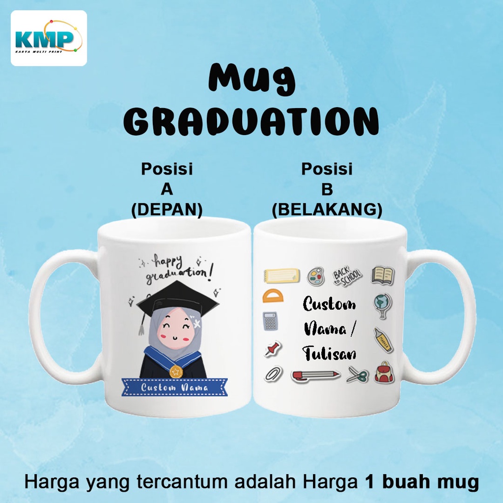 Jual Mug Custom Wisuda Graduation Wanita Hijab Hampers Kado Hadiah ...