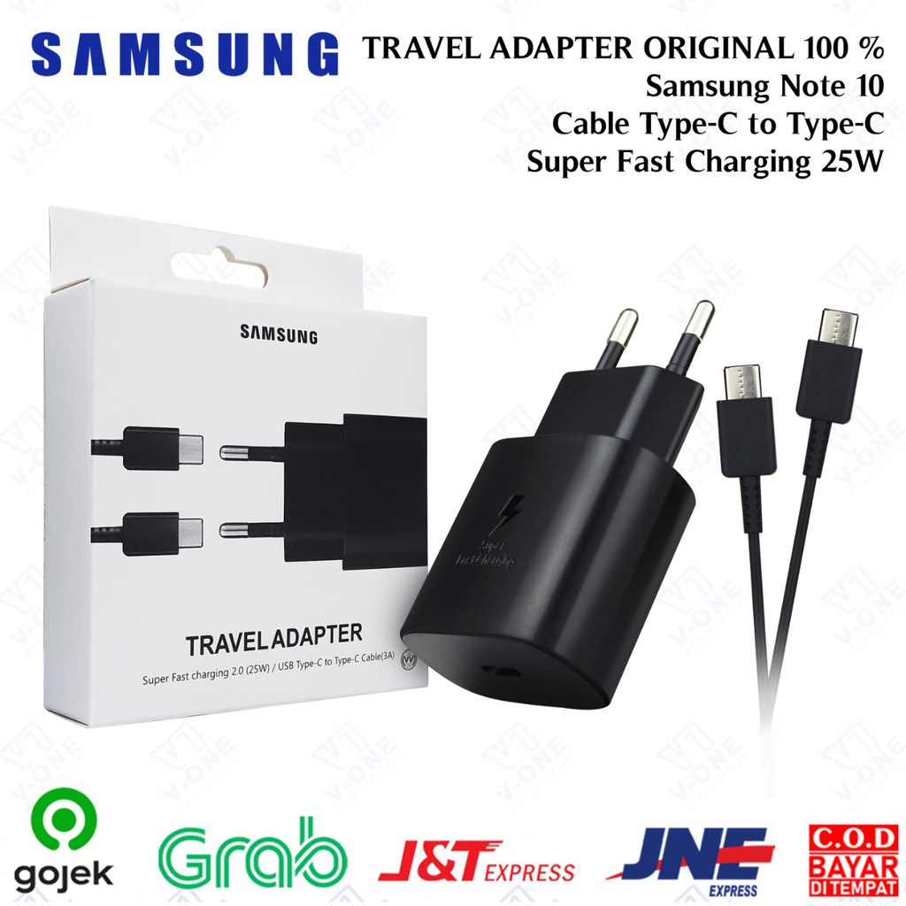 Jual CHARGER TC EP-TA800 ORIGINAL 100% SAMSUNG NOTE 10 TYPE-C to TYPE-C SUPER FAST CHARGING 25W ...