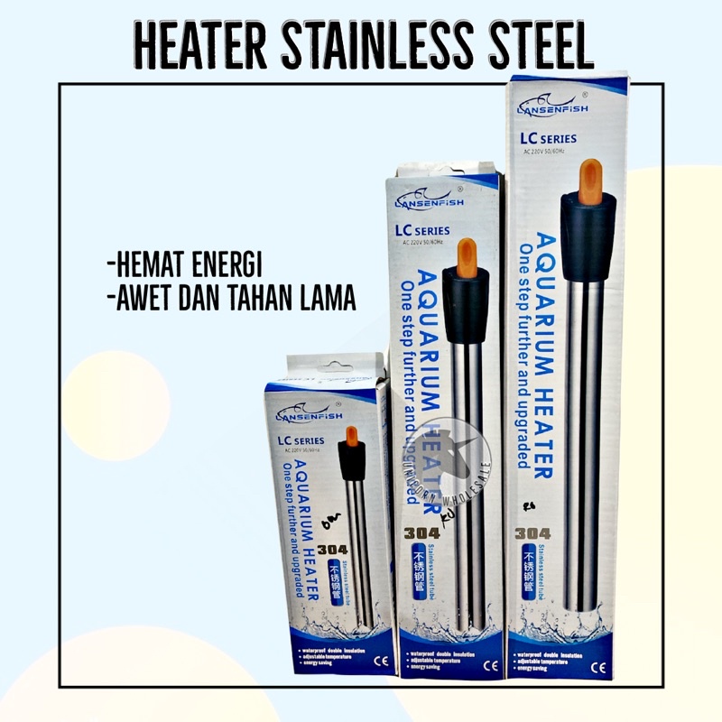 Jual HEATER STAINLESS STEEL ORIGINAL PEMANAS PENGHANGAT AIR AQUARIUM 25 ...