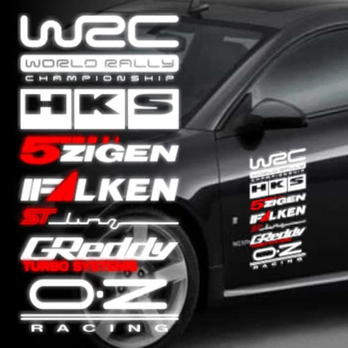 Jual sticker mobil iklan sponsor set sticker wrc hks greedy oz racing ...