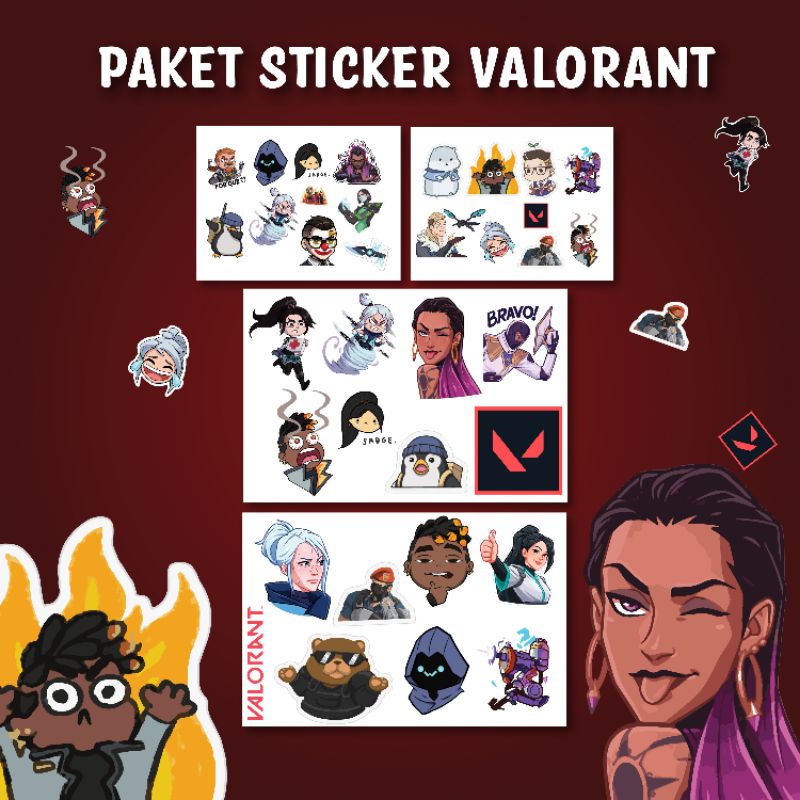 Jual STIKER VALORANT STIKER LAPTOP STIKER HP HELM NOTEBOOK STICKER GAME ...