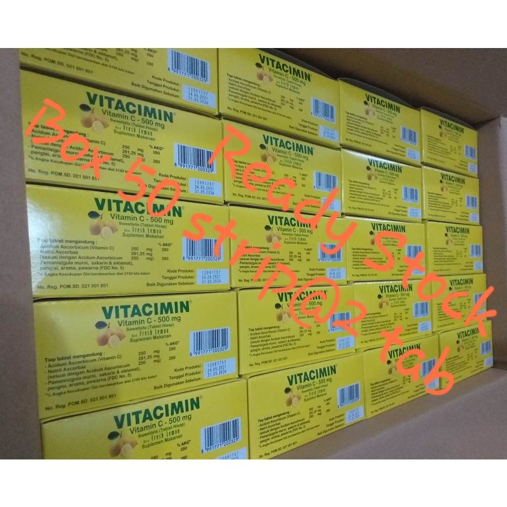 Jual VITACIMIN - VITAMIN C - 500MG - TABLET HISAP - Box @100 tab ...
