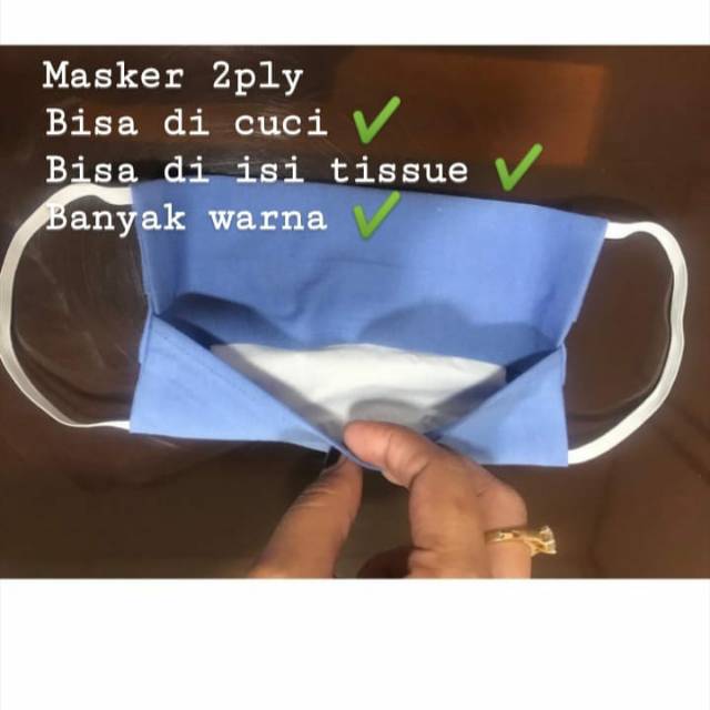 Jual Masker 2 ply - Masker Kain - (SATUAN) | Shopee Indonesia