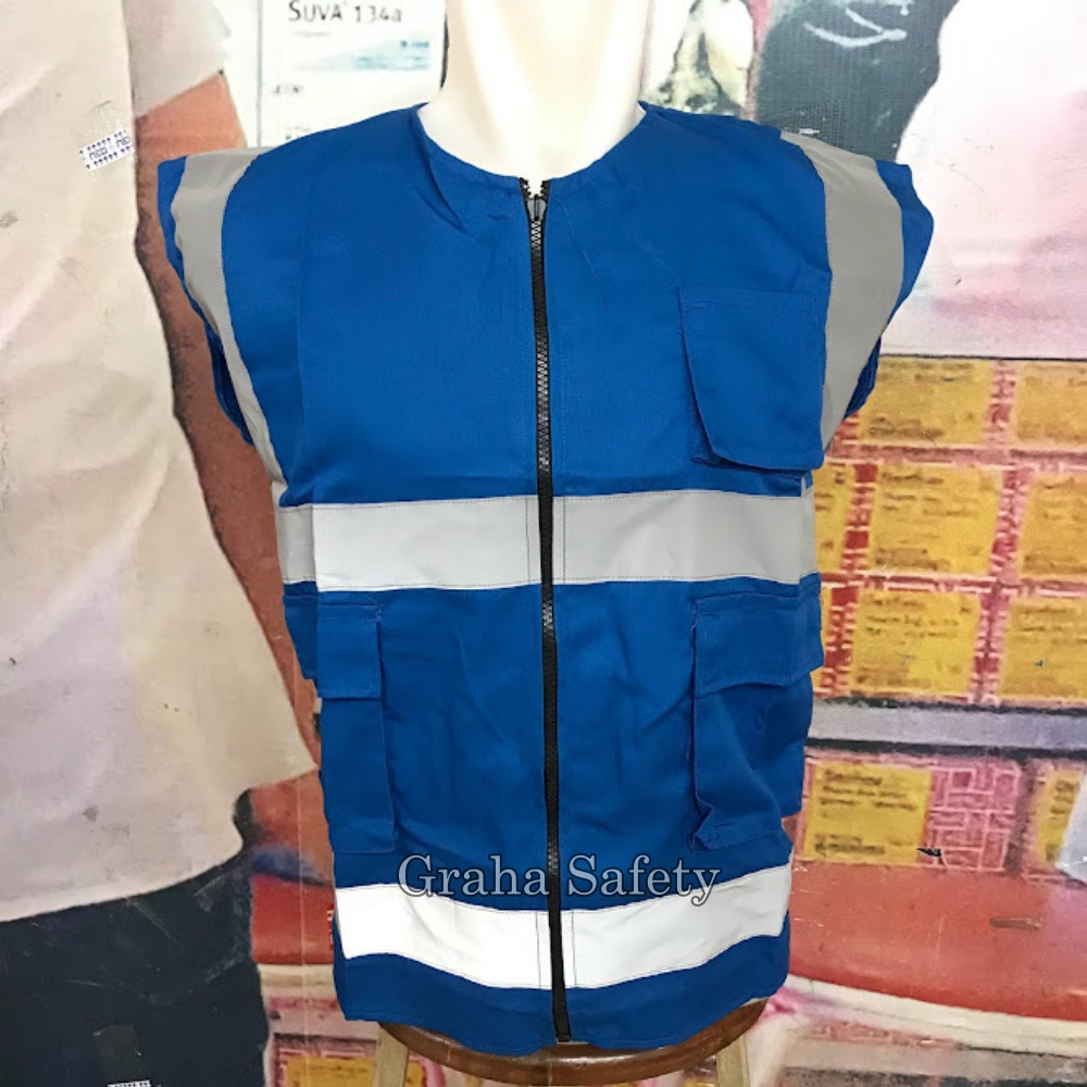 Jual Rompi Safety American Drill Warna Biru Pertamina - Rompi Safety ...