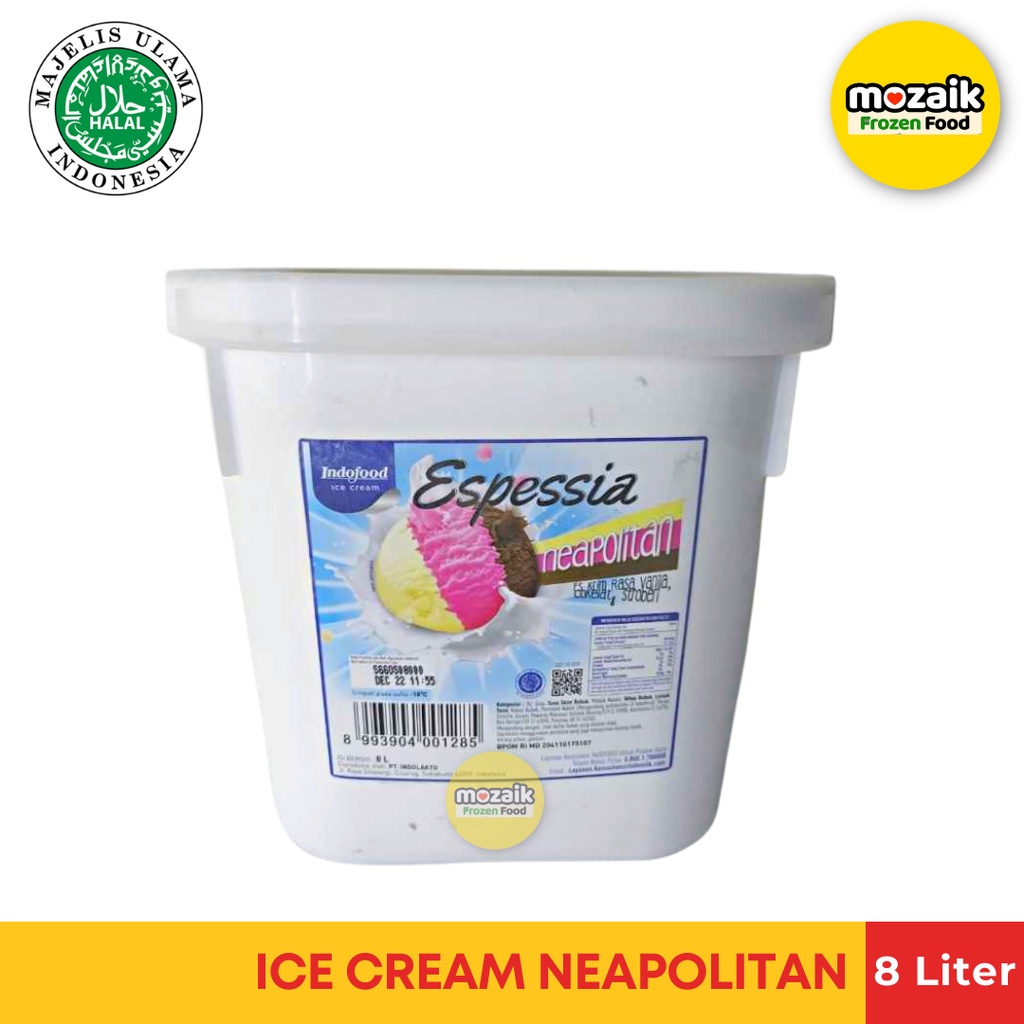 Jual Indofood Ice Cream 8 Liter Espessia Neapolitan - Es Krim Ember ...