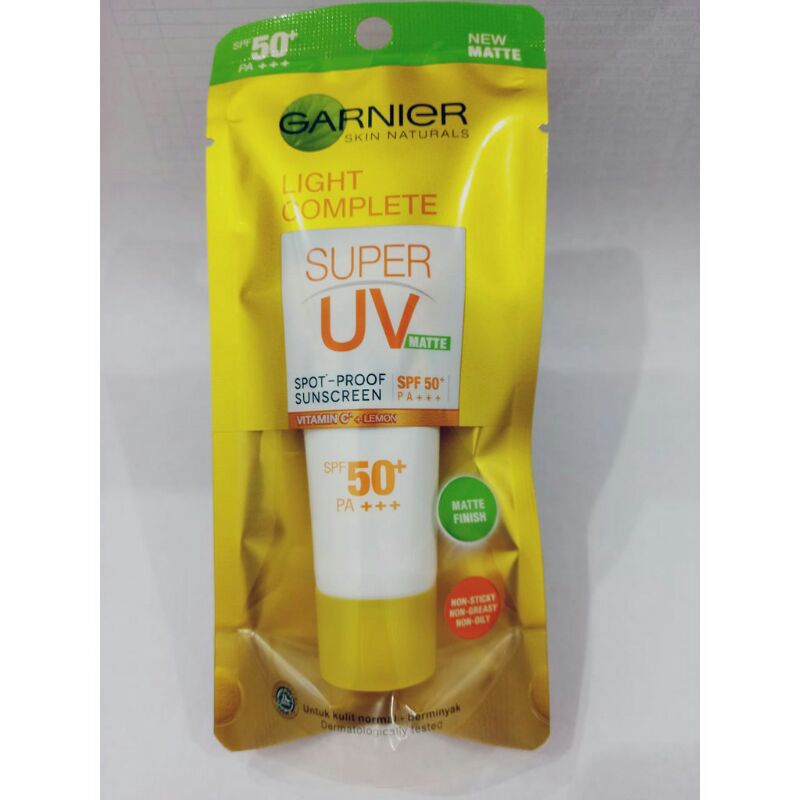 Jual Garnier Light Complete Super UV Matte Spot-Proof Sunscreen SPF 50 ...