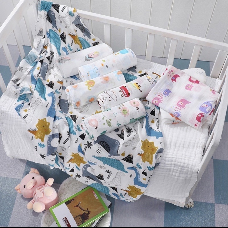 Jual Kain Bedong Bayi Aneka Motif / Swaddle / Muslin / Bedong Cotton ...