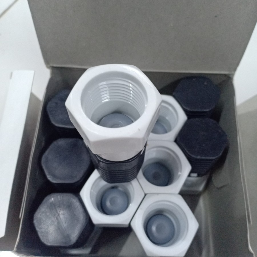 Jual tosen klep 3/4 inch klel hitam putih 3/4in foot klep 3/4" Elfa ...