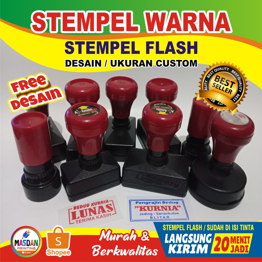 Jual STEMPEL FLASH CUSTOM 1 WARNA | Shopee Indonesia