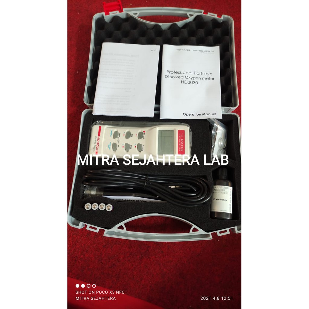 Jual Trans Instrument Portable Dissolved Oxygen Meter HD3030 for DO and ...