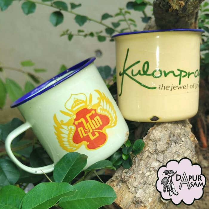 Jual Custom Sablon gelas enamel 7cm satu sisi - Kuning | Shopee Indonesia