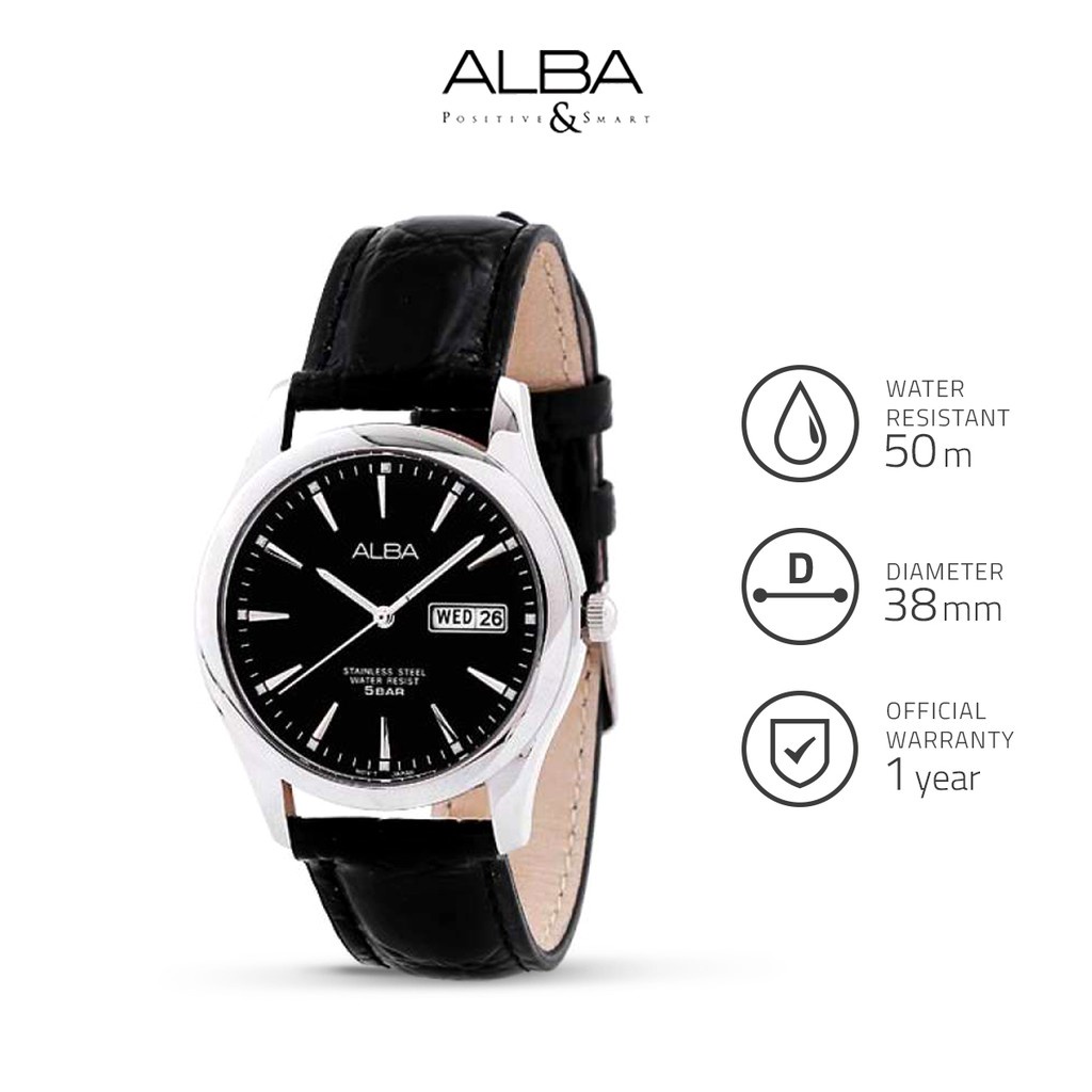 Jual Jam Tangan Pria Alba STANDARD Quartz Leather AXND65 Original ...