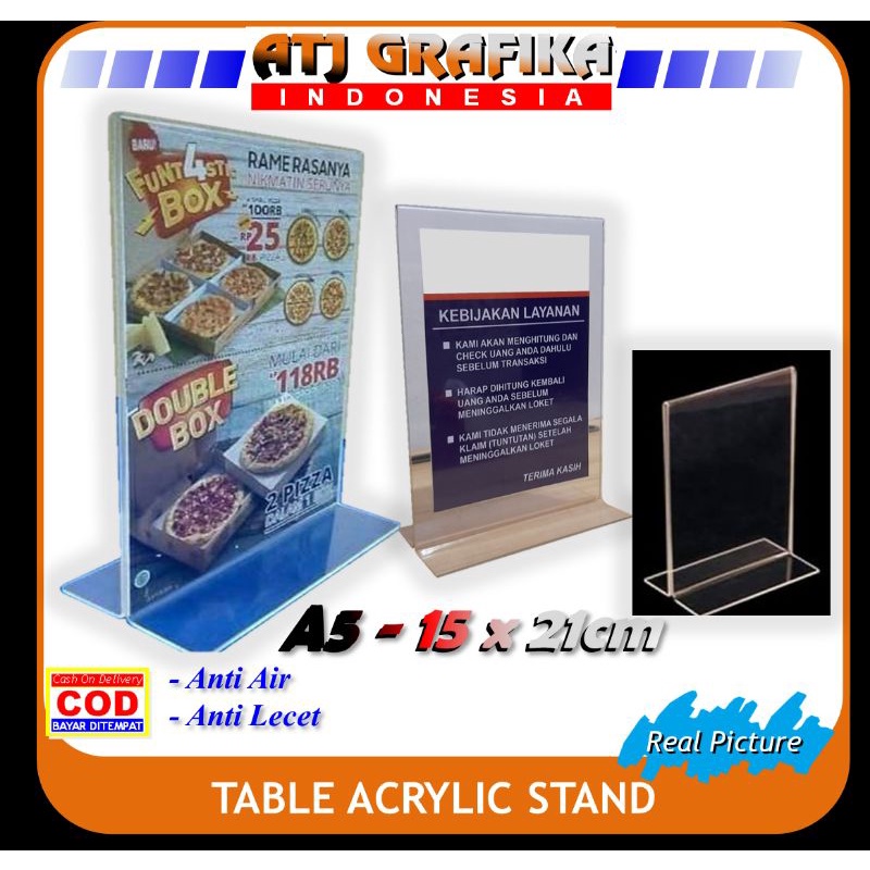 Jual acrylic stand papan informasi menu brosur tulisan meja | Shopee ...