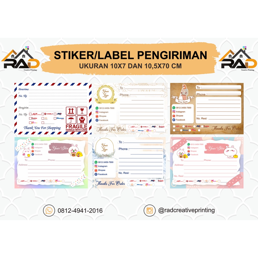 Jual STIKER LABEL PENGIRIMAN OLSHOP CUSTOM | Shopee Indonesia