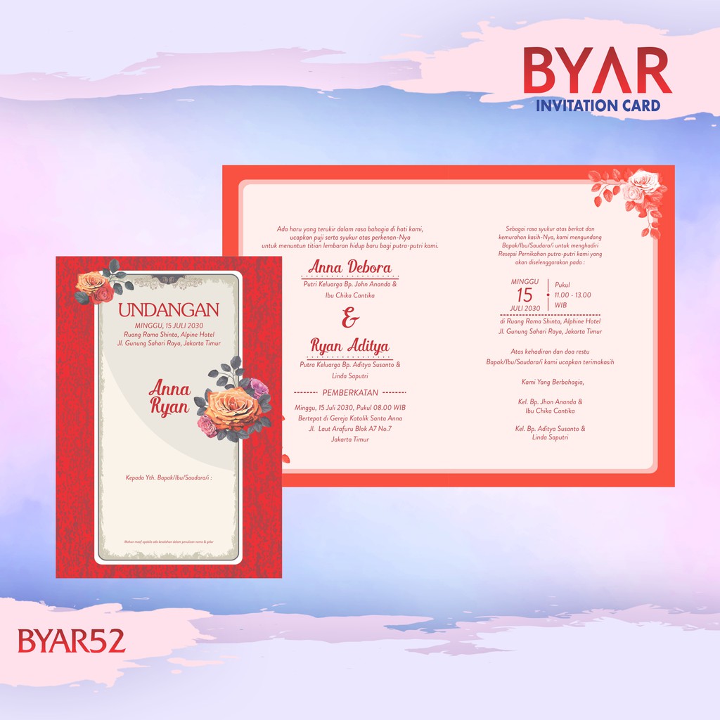 Jual BYAR 52 Blanko Undangan | Blangko Undangan | Undangan Murah ...
