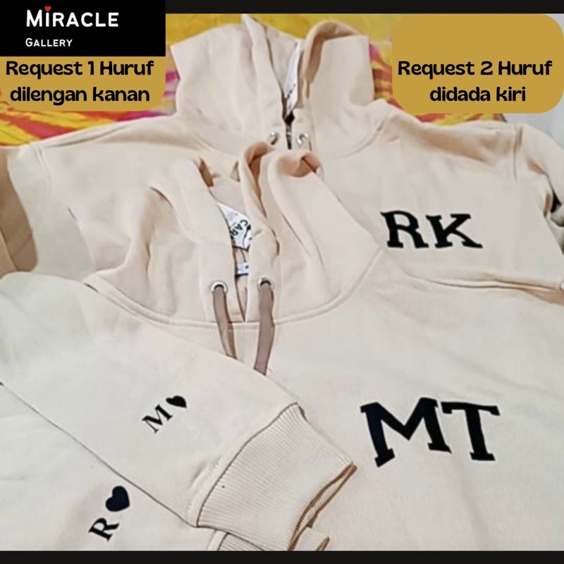 Jual SWEATER HOODIE COUPLE CUSTOM HURUF INISIAL/JAKET PASANGAN REQUEST ...