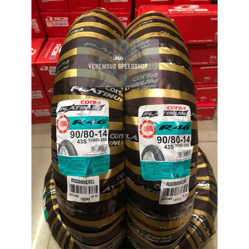 Jual Paket Ban Corsa Platinum R46 Ukuran 90/80-14 (2Pcs) (Softcompound ...