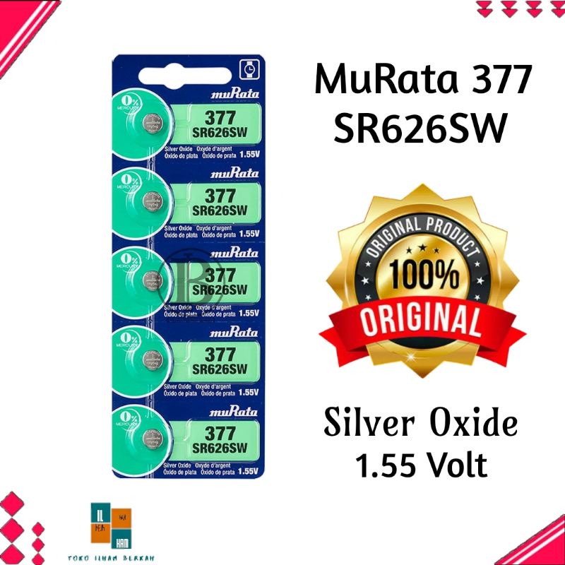 Jual Baterai Jam Tangan Murata SR626SW 377 Original Battery Silver ...