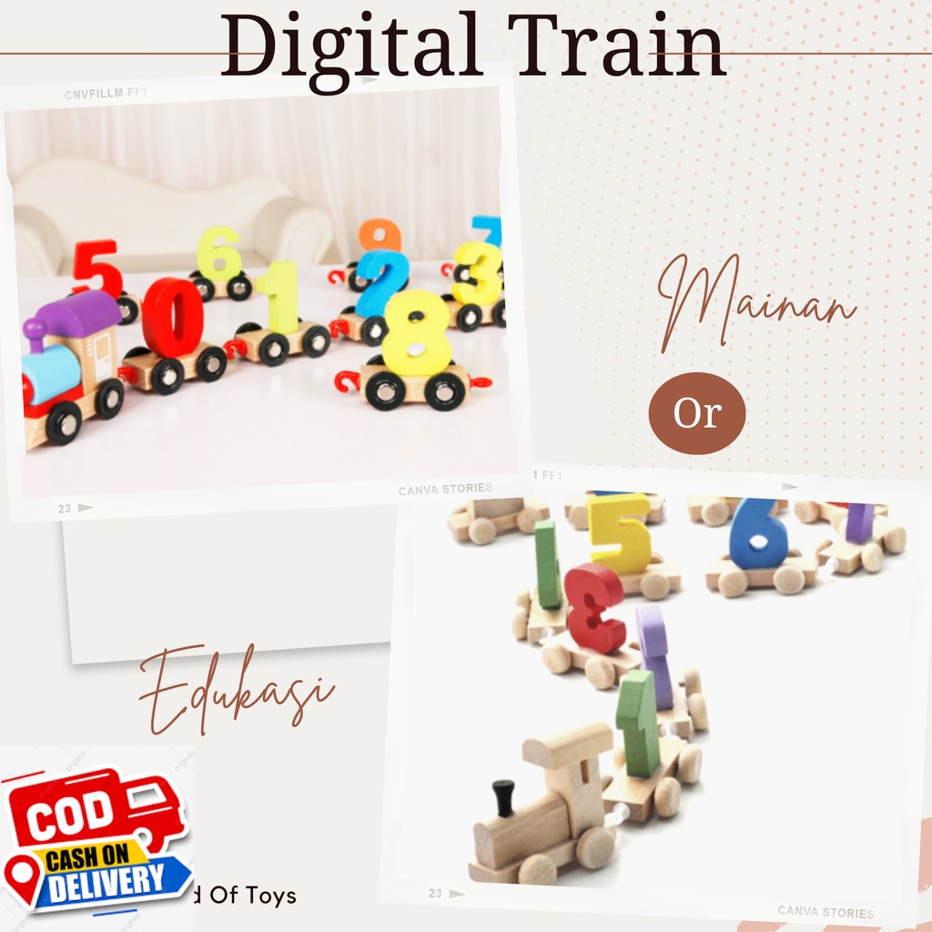 Jual Mainan Anak Edukasi/Digital Train/Wooden Toys/Kereta Kayu Angka ...